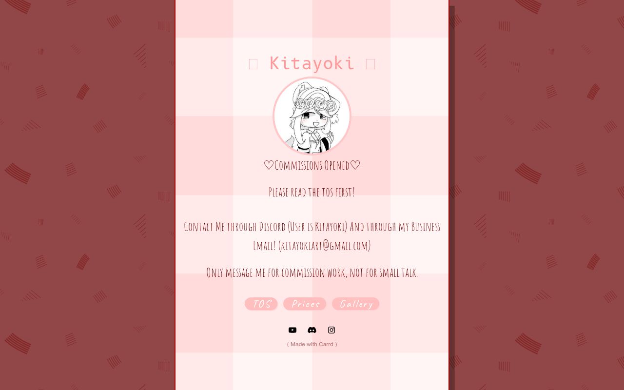 Kitayoki's Commission Card ₊˚⊹♡